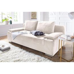Collection AB Schlafsofa »Paula« mit Federkern, inklusive Bettfunktion und Bettkasten beige