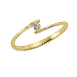 OROLINO Fingerring &raquo;Gold 585 mit Brillant 0, 06ct.&laquo; gelb 054 (17,2) Edler Damen-Ring aus echtem 585 Gold
