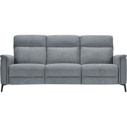 Places of Style 3-Sitzer »Barano, Relaxsofa in Leder und Webstoff« elektrische Relaxfunktion in 2 Sitzen, Kopfteilverstellung und USB dunkelgrau