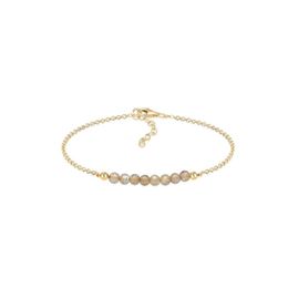 Elli Armband &raquo;Armband Labradorit Edelstein Kugeln 925 Silber vergoldet&laquo; Gold 16 cm Elegantes Armband aus Sterling Silber, vergoldet
