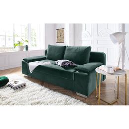 Collection AB Schlafsofa »Paula« mit Federkern, inklusive Bettfunktion und Bettkasten flaschengrün