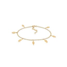 Elli Armband »Armband Erbskette Feder Bettelarmband Boho Look 925 Silber« Gold 16 cm Elegantes Armband aus 925er Sterling Silber