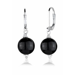 Elli Paar Ohrh&auml;nger &raquo;Ohrringe Onyx Edelstein Basic Klassisch 925 Silber&laquo; Silber onesize Elegante Ohrringe aus 925er Sterling Silber