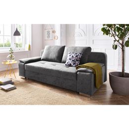 Collection AB Schlafsofa »Paula« mit Federkern, inklusive Bettfunktion und Bettkasten anthrazit