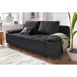 Collection AB Schlafsofa »Paula« mit Federkern, inklusive Bettfunktion und Bettkasten anthrazit