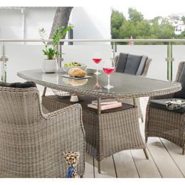 Destiny Gartentisch »LUNA« Aluminium, Polyrattan vintage grau