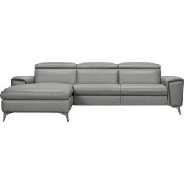 Places of Style Ecksofa »Theron, L-Form, 263 cm, « elektrische Relaxfunktion, USB-Anschluss, manuelle Kopfteilverstellung dunkelgrau
