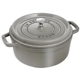 Bräter Staub "Cocotte", grau (graphit, grau), H:16,7cm Ø:26cm, Töpfe, robust, langlebig, perfekte Hitzeverteilung, Aromaregen-Deckel