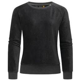 Sweater Ragwear "Johanka Velvet" Gr. XL (42), grau (dunkelgrau) Damen Sweatshirts Stylischer Pullover in Cord-Optik