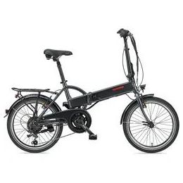 E-Bike Telefunken "Kompakt F820" E-Bikes Gr. 37cm, 20 Zoll (50,80cm), grau (anthrazit) Pedelec, Elektrofahrrad für Damen u. Herren