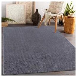 Teppich Carpet City "Friseé-Teppich FANCY805" Teppiche Gr. B: 140cm, 12mm, L: 200cm, grau Kurzflor, Einfarbig, 3D-Optik, Zickzack Look