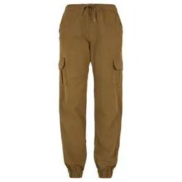 Cargohose Urban Classics "Urban Classics Damen Ladies High Waist Cargo Jogging Pants" Gr. 3XL, US-Größen, grün (summerolive) Damen Hosen