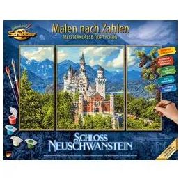 Malen nach Zahlen Schipper "Meisterklasse Triptychon - Schloss Neuschwanstein" Malvorlagen bunt Kinder Made in Germany