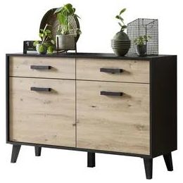 HOMETREND Sideboard INOSIGN "ARTONA" Sideboards Gr. B/H/T: 125,3cm x 85cm x 39,3cm, Soft Close, 2 St., schwarz (artisan/schwarz) Kommode, Breite 125 cm