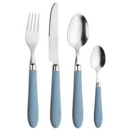 Pinti Inox Besteck-Set PINTINOX "Daisy 0" Essbesteck-Sets Gr. 24 tlg., blau (hellblau, edelstahlfarben) mit farbigem Kunststoffgriff