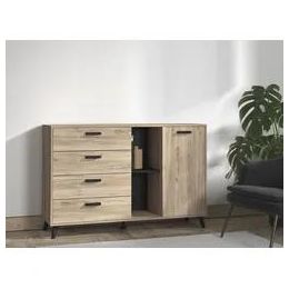 Sideboard Inosign "Umbria" Sideboards Gr. B/H/T: 137,5 cm x 90,5 cm x 40 cm, 4 St., grau (grau eiche) Kommode, Breite 137 cm