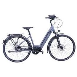 E-Bike Hawk BIKES "eCity Wave Integrated Lady STEPS" E-Bikes Gr. 44cm, 28 Zoll (71,12cm), grau Pedelec, Elektrofahrrad für Damen u. Herren