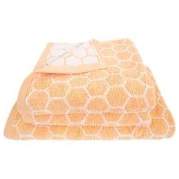 Handtuch Set Dyckhoff "Pure Natural Honey" Handtücher (Packung) Gr. 3 St., Waben, rot (coral) 2 Handtücher (50x100cm), 1 Duschtuch (70x140cm)