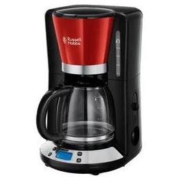 Russell Hobbs Filterkaffeemaschine "Colours Plus+ Flame Red 24031-56" Kaffeemaschinen Gr. 1,25 l, 10 Tasse(n), rot (schwarz/silberfarben/rot)