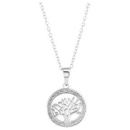 Kette mit Anhänger Firetti "Schmuck Geschenk, Baum des Lebens" Halsketten Gr. 0,01 ct, Silber 925 (Sterlingsilber)-Diamanten, L: 45cm B: 1mm, silberfarben Damen mit Diamanten