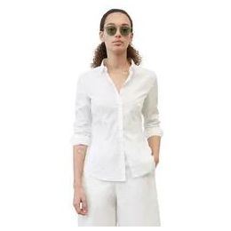 Marc O'Polo Hemdbluse MARC O'POLO "Blouse, kent collar, long sleeved, slim fit, classic style" Gr. 44, weiß (white) Damen Blusen