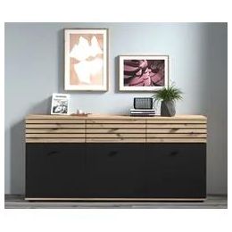 Sideboard Inosign "SOLEA Sideboard" Sideboards Gr. B/H/T: 168cm x 80cm x 38cm, Soft Close, 3 St., schwarz (braun/schwarz) Kommode, Breite 168 cm