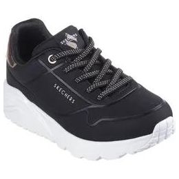 Sneaker Skechers "UNO LITE" Gr. 35, schwarz Kinder Schuhe Freizeitschuh, Halbschuh, Schnürschuh mit metallic Fersenpatch