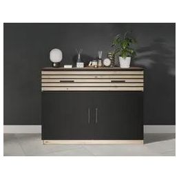 Sideboard Inosign "MELIKA Sideboard" Sideboards Gr. B/H/T: 102,4cm x 82,2cm x 40,4cm, Schubladen mit Soft-Close-Funktion-Türen Schließmechanismus, Soft-Close-System, kann optional bestellt werden.,, schwarz (braun/schwarz) Kommode, Breite 102 cm