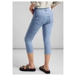 3/4-Jeans Street One Gr. 33, Länge 20, blau (light blue random wash) Damen Jeans softer Materialmix