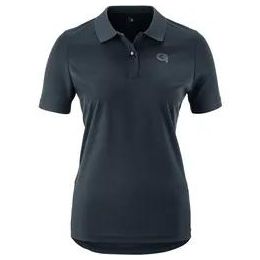 Radtrikot Gonso "Pederoa" Gr. 42, blau (nachtblau) Damen Trikots Radshirt, Polo-Shirt mit Spitzkragen, Rückentasche