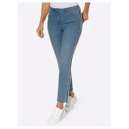 Röhrenjeans CLASSIC BASICS Gr. 44, Normalgrößen, blau (blau, bleached) Damen Jeans