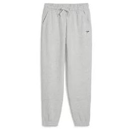 Sporthose Puma "DOWNTOWN Jogginghose Jungen" Gr. 152, Normalgrößen, grau (light gray heather) Kinder Hosen