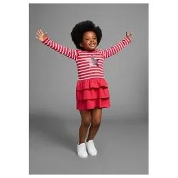 Jerseykleid Kidsworld "für kleine Mädchen" Gr. 116/122, N-Gr, rot (rot-gestreift) Mädchen Kleider für Partys und besondere Anlässe, kniefreie Länge, modischer Stil