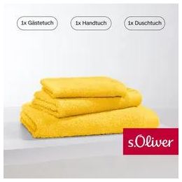 Handtuch Set s.Oliver "s. Oliver, besonders weich und saugfähig" Handtücher (Packung) Gr. 3 St., gelb 1 Gästetuch 30x50 cm, Handtuch 50x100 Duschtuch 70x140 cm