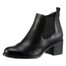 Chelseaboots Tamaris Gr. 40, schwarz Damen Schuhe Blockabsatz, Stiefelette, Ankleboots mit eleganter Lyralochung