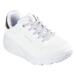 Sneaker Skechers "UNO LITE" Gr. 32, weiß Kinder Schuhe Freizeitschuh, Halbschuh, Schnürschuh mit metallic Fersenpatch