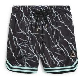 Shorts Puma "Puma HOOPS x HARRY POTTERTM Basketballshorts Damen" Gr. M, Normalgrößen, schwarz (black aop) Damen Hosen