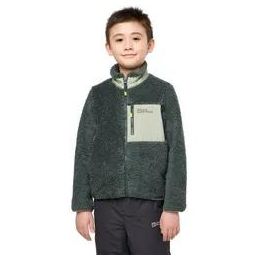 Fleecejacke Jack Wolfskin "ICE CURL JACKET" Gr. 152, grün (slate green) Kinder Jacken aus 300er-Fleece