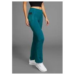 Jazzpants FAYN SPORTS "sporty Jazzpants" Gr. 84, K + L Gr, blau (petrol), Damen, Jersey, Obermaterial: 80% Polyester, 20% Elasthan, clean, unifarben, Hosen, mit hohem Bund