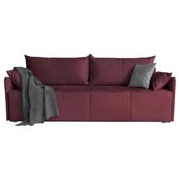 Schlafsofa Collection AB Sofas Gr. B/H/T: 216cm x 84cm x 94cm, Luxus-Microfaser ALTARA NUBUCK, rot (burgunder)