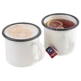 Tasse APS "2er" Trinkgefäße Gr. Ø 9cm x 8cm, 350 ml, 2 tlg., weiß Kaffeebecher 0,35 l, H: 8cm