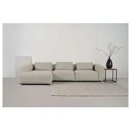 Ecksofa Andas "Tvinnet" Sofas Gr. B/H/T: 317cm x 73cm x 166cm, Struktur grob, Recamiere links, beige (cream) Breite 317 cm, extra tiefe Sitzfläche, kubisches Sitzvergnügen