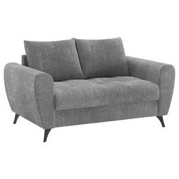 2-Sitzer Home Affaire "Blackburn II" Sofas Gr. B/H/T: 160cm x 71cm x 90cm, Veloursstoff, grau (dolce 16 graphite) Mit Kaltschaumpolsterung bis 140 kg belastbar