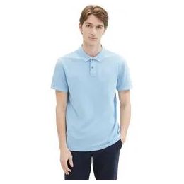 Poloshirt Tom Tailor Gr. L, blau (washed out middle blue) Herren Shirts mit Logo Stickerei