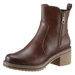 Stiefelette Marco Tozzi "LUTTER" Gr. 39, braun Damen Schuhe Blockabsatz, Boots, Ankleboots in veganer Verarbeitung