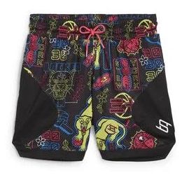 Shorts Puma "STEWIE TOKYO Basketballshorts Damen" Gr. L, Normalgrößen, schwarz (schwarz aop) Damen Hosen