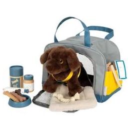 Plüschfigur Small Foot "Hund mit Tasche" Plüschfiguren braun Kinder mit Pflege- und Tierarzt-Zubehör