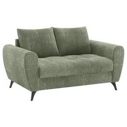 2-Sitzer Home Affaire "Blackburn II" Sofas Gr. B/H/T: 160cm x 71cm x 90cm, Veloursstoff, grün (dolce 11 green) Mit Kaltschaumpolsterung bis 140 kg belastbar