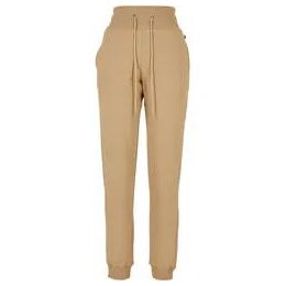 Jogginghose Urban Classics "Urban Classics Damen Ladies Organic High Waist Sweat Pants" Gr. 3XL, US-Größen, beige (unionbeige), Damen, 100% Baumwolle, unifarben, Hosen