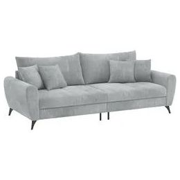 Big-Sofa Home Affaire "Blackburn II" Sofas Gr. B/H/T: 260cm x 71cm x 108cm, Veloursstoff, silberfarben (dolce 14 silver) Mit Kaltschaumpolsterung bis 140 kg belastbar